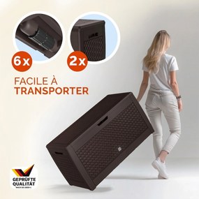 Casaria Úložný box Matuba 310 l na kolečkách – hnědý