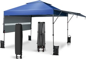 Costway Sun Shade Tent Pop-up Canopy Stan 300 × 537 × 270-290 cm, modrý