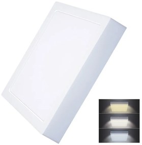 Solight led mini panel cct, přisazený, 24w, 1800lm, 3000k, 4000k, 6000k, čtvercový