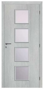 Solodoor Interiérové dveře Etta 4, 60 L, 60 × 197cm, fólie, levé, Earl Grey, prosklené
