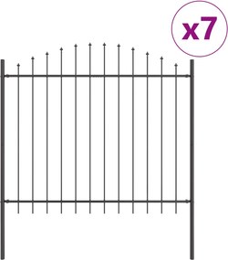 Zahradní plot WOERDEN 7 ks 170 x 190 cm Práškově lakovaná ocel 3360127