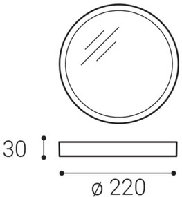 LED2 SLIM-R ON, přísazné stropní LED svítidlo Velikost svítidla: S