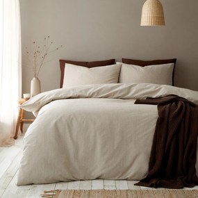 Taupe povlečení na dvoulůžko 200x200 cm Cotton Rich Narrow Woven Stripe – Pineapple Elephant