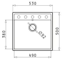 Pyramis 70007601 - Kuchyňský dřez CAMEA 50x53 cm granit/černá