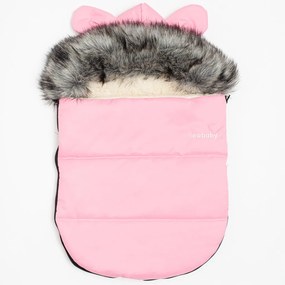 Luxusní zimní fusak s kapucí s oušky New Baby Alex Wool pink Barva: Růžová