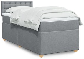 Box spring postel s matrací světle šedá 80 x 200 cm textil 3288821