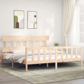 Rám postele s čelem 200 x 200 cm masivní dřevo,  3193356