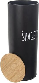 Kulatá plechová dóza ŠPAGETY Black