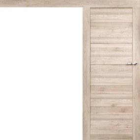 posuvné interiérové dveře na stěnu vasco doors MALAGA plné, model 1 Průchozí rozměr: 70 x 197 cm, Orientace dveří: Levé dveře, Dekor: Bílá