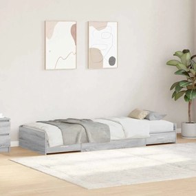 Rám postele s čelo Šedá Sonoma 80 x 200 cm Kompozitní dřevo 3335242