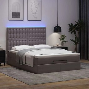 Osmanský rám postele s matrací šedá 140x190cm umělá kůže 3313853