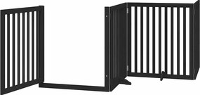 Zábrana pro psy s dvířky skládací 10 panelů černá 800 cm topol 3155687