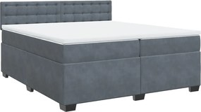 Box spring postel s matrací tmavě šedá 200x200 cm samet 3286415
