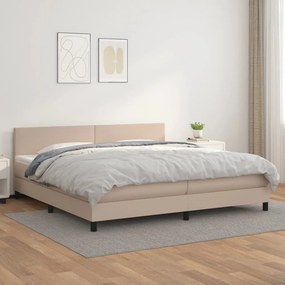 Box spring postel s matrací cappuccino 200 x 200 cm umělá kůže 3141028