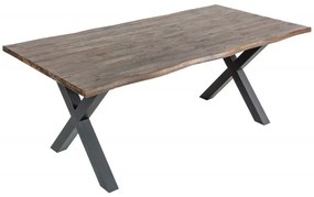 Hnědý dřevěný jídelní stůl Genesis Vintage 200 cm