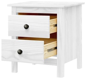 IDEA Noční stolek TORINO bílý, kovové úchytky