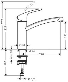 Hansgrohe Focus E dřezová baterie 31806000