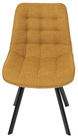 Jídelní židle HC-465 YEL2 látka žlutá, kov černý matný lak