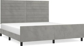 Rám postele s čelem světle šedý 180x200 cm samet 3125830