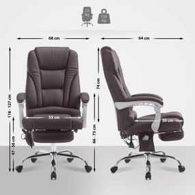 Kancelářská židle Pacific s masážní funkcí V2 – hnědá