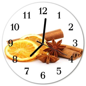 Skleněné hodiny kulaté Vanilkový citron