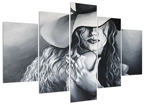 Obraz ženy v klobouku (150x105 cm)