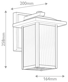 Kichler KL-CAPPANNA-S-BKT - Venk. nástě. svítidlo S CAPPANNA 1xE27/60W/230V IP44