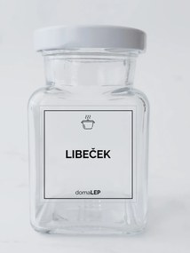 Samolepka na kořenky LIBEČEK průhledná 5 × 5 cm tučné písmo