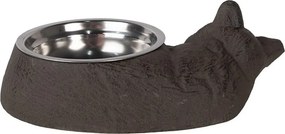 Miska pro kočky ve stojanu hnědé spící kočky - 32*23*10 cm / 325 ml