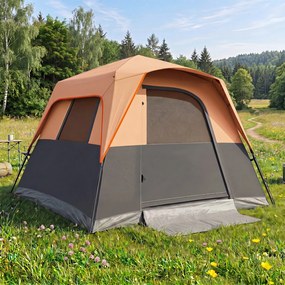 Costway Přenosný kempingový stan pro 6 osob s ochranou proti slunci. Vodotěsný