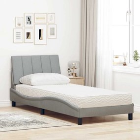 Postel s matrací Hanko světle šedá 90 x 200 cm textil 3310503