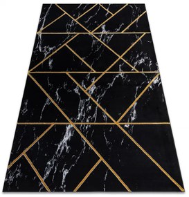Koberec EMERALD exkluzivní 2000 glamour, styl geometrický, marmur černý / zlatý