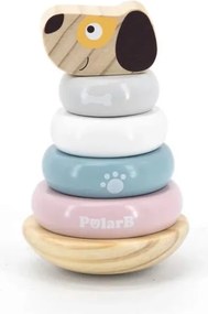 Dřevěná skládací pyramida Viga Pejsek multicolor
