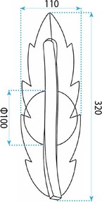 Toolight Rea, NÁSTĚNNÉ LED SVÍTIDLO G182-W GOLD, OSW-07814