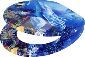 Casaria WC sedátko Sealife – soft-close, MDF, modré