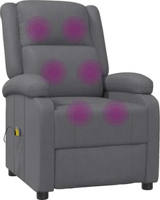 Masážní křeslo šedé umělá kůže 340165