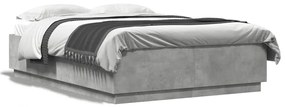 Rám postele s LED osvětlením betonově šedý 120x200 cm kompozit,  3209621