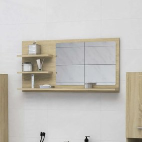 Koupelnové zrcadlo dub sonoma 90 x 10,5 x 45 cm dřevotříska - Default Title