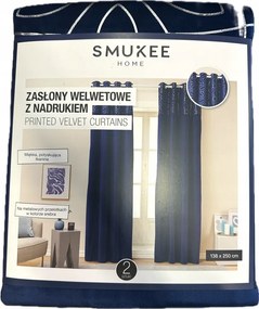 Smukee Záclony na průchodkách Welwetowe 2 kusy 138 x 250 cm Granátové