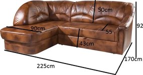 Casarredo - Komfort nábytek Rohová sedací souprava JOLANA, rozkládací s úložným prostorem, kůže | potah: kůže Magnolia,Umístění rohu: roh na levé straně