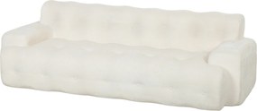HOMCOM 3místná Chenille pohovka 211 cm, obývací pohovka, hluboké sedadlo, vakuově stlačená, bez montáže, krémová