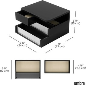 Matně černý dřevěný koupelnový organizér Malibu – Umbra