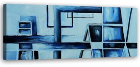 Obraz na plátně Modrá abstrakce - 120x40 cm