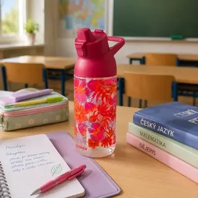 Quokka Swift 785 ml Red Flowers / Láhev na vodu / S pítkem / Ecozen /