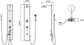 Eisl Sanitär Sprchový hydromasážní panel Ibiza 60033