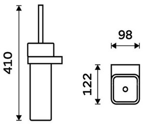 NIMCO NK 30094K-26 - Nástěnná WC štětka NIKAU bílá/lesklý chrom