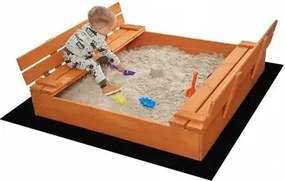 SAND TROPIC Dřevěné pískoviště s lavičkami a příslušenstvím 120x120cm