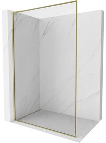 Mexen Kioto-F L sprchová stěna Walk-in s rámem 55 x 202 cm, transparentní 8 mm, zlatá - 800-055-174-50-00