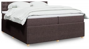 Box spring postel s matrací tmavě hnědá 200x200 cm textil