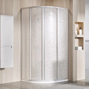 Ravak - Čtvrtkruhový sprchový kout čtyřdílný Supernova SKCP4-90 - satin, pearl plast